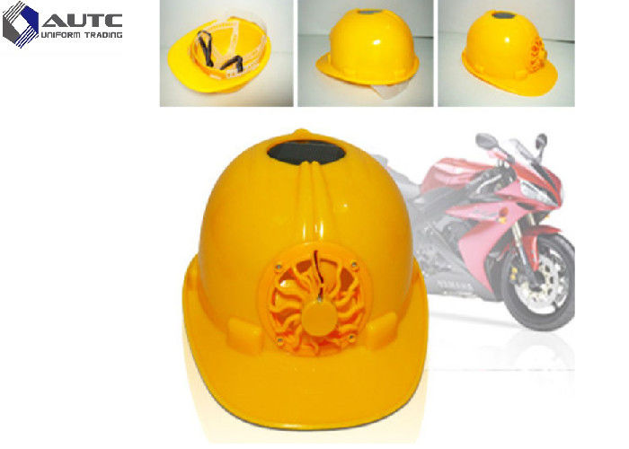 Work PPE Safety Helmet Light 51-61cm Solar Power Fan Rechargeable LED ...