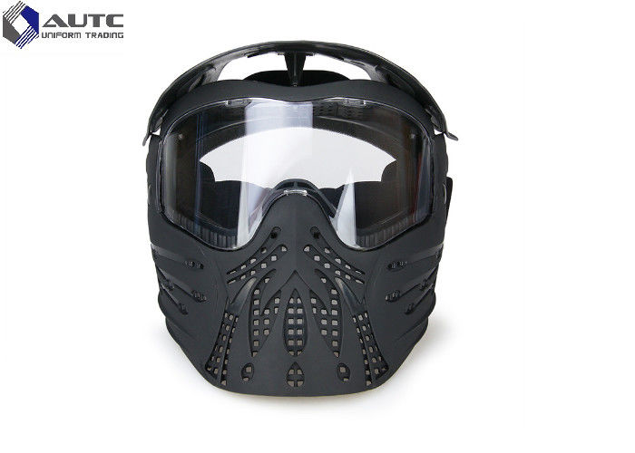 TPE PC Military Tactical Masks Anti Fog Black Color 3.58mm Thickness PC ...