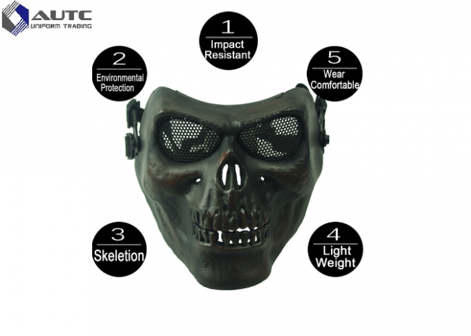 Black Cool Military Tactical Masks , Custom Tactical Skull Face Mask ...