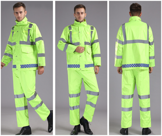Fluorescent Green Outdoor Traffic Duty Flood Control Emergency Raincoat ...