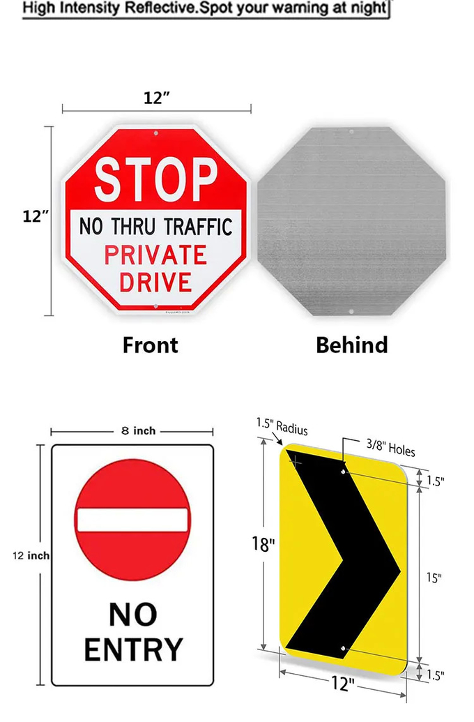 Custom Reflective Red Black And White No Stop Sign Road Signs Clipart ...