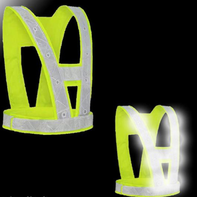 Sanitation LED Reflective Traffic Light Emitting PPE Safety Wear Vest