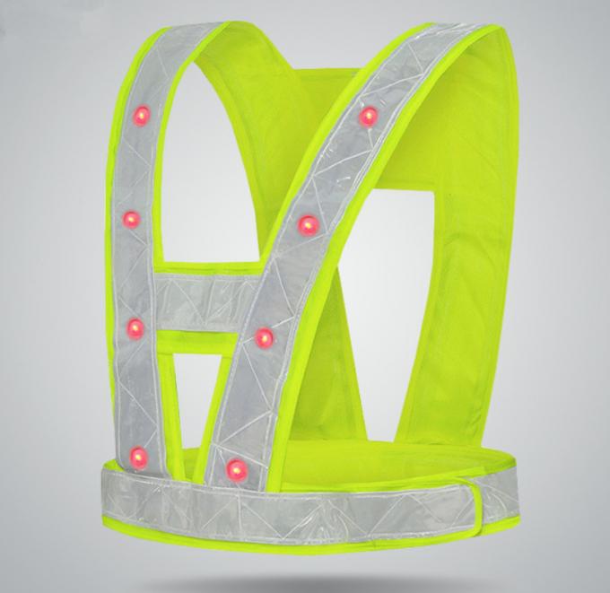 Sanitation LED Reflective Traffic Light Emitting PPE Safety Wear Vest